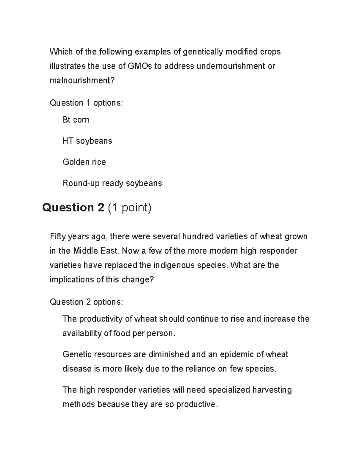 BIOL 115 Quiz 2 - Google Docs - Which of the following examples of ...