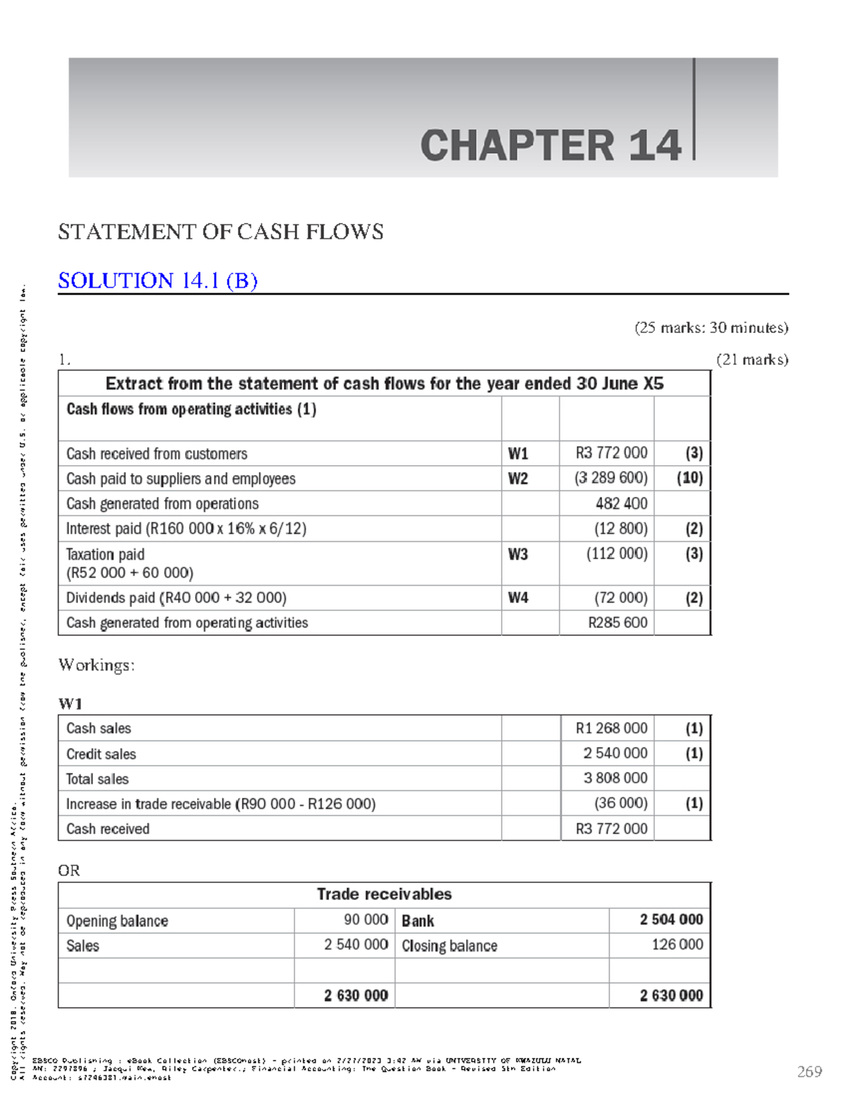 Statement Of Cash Flow Solutions - 269 1. (21 marks) STATEMENT OF CASH ...