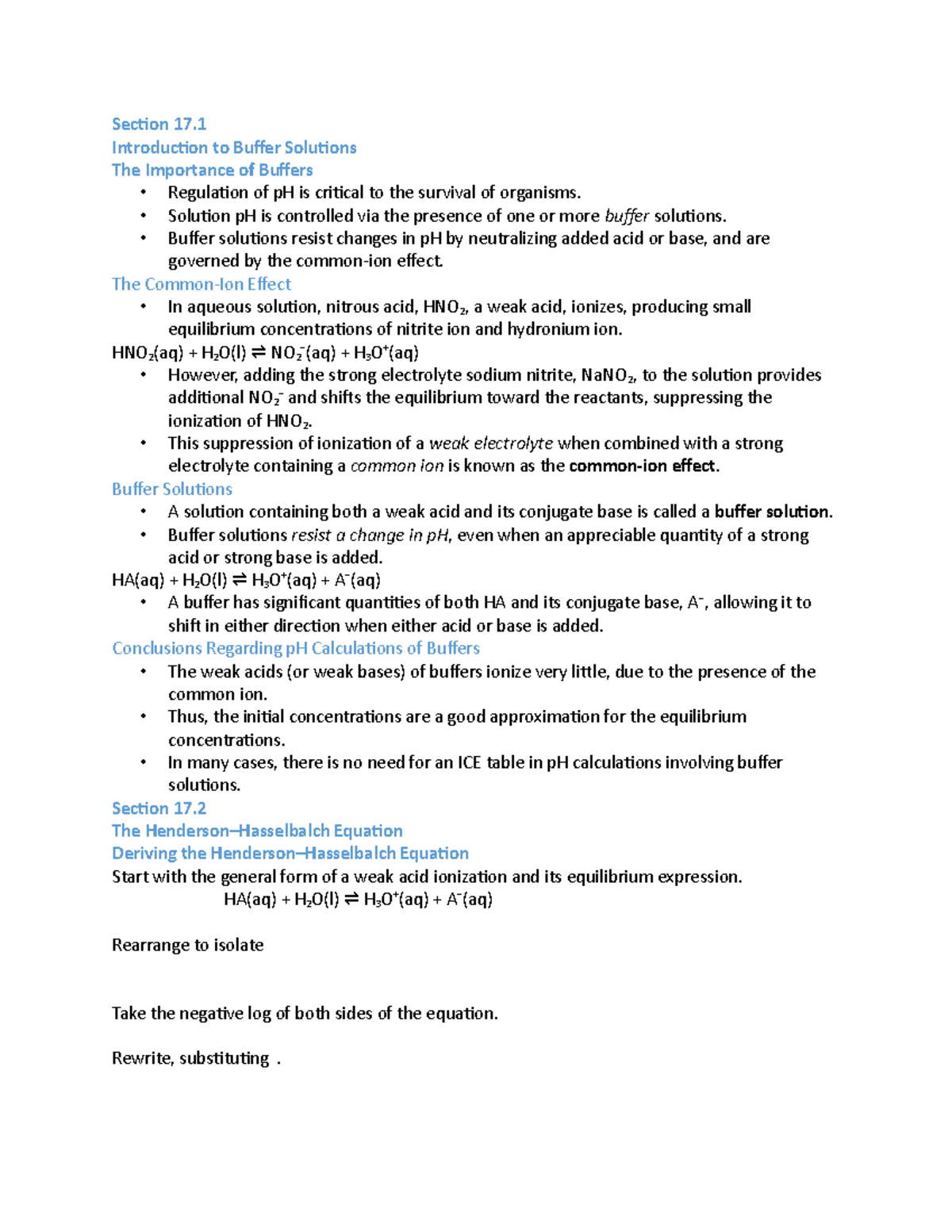 Document 4 - lecture - Section 17. Introduction to Buffer Solutions The ...