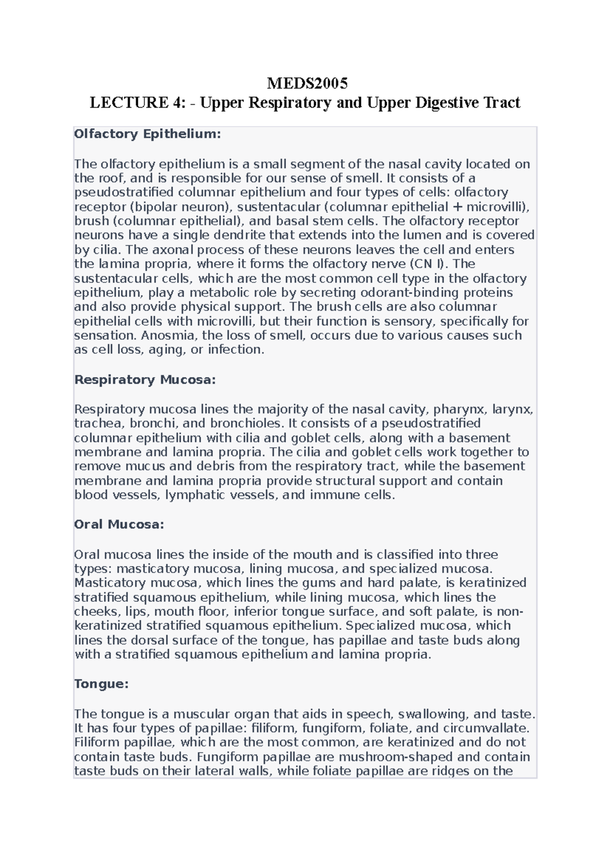 Meds2005 Lecture 4 Upper Respiratory And Upper Digestive Tract Meds