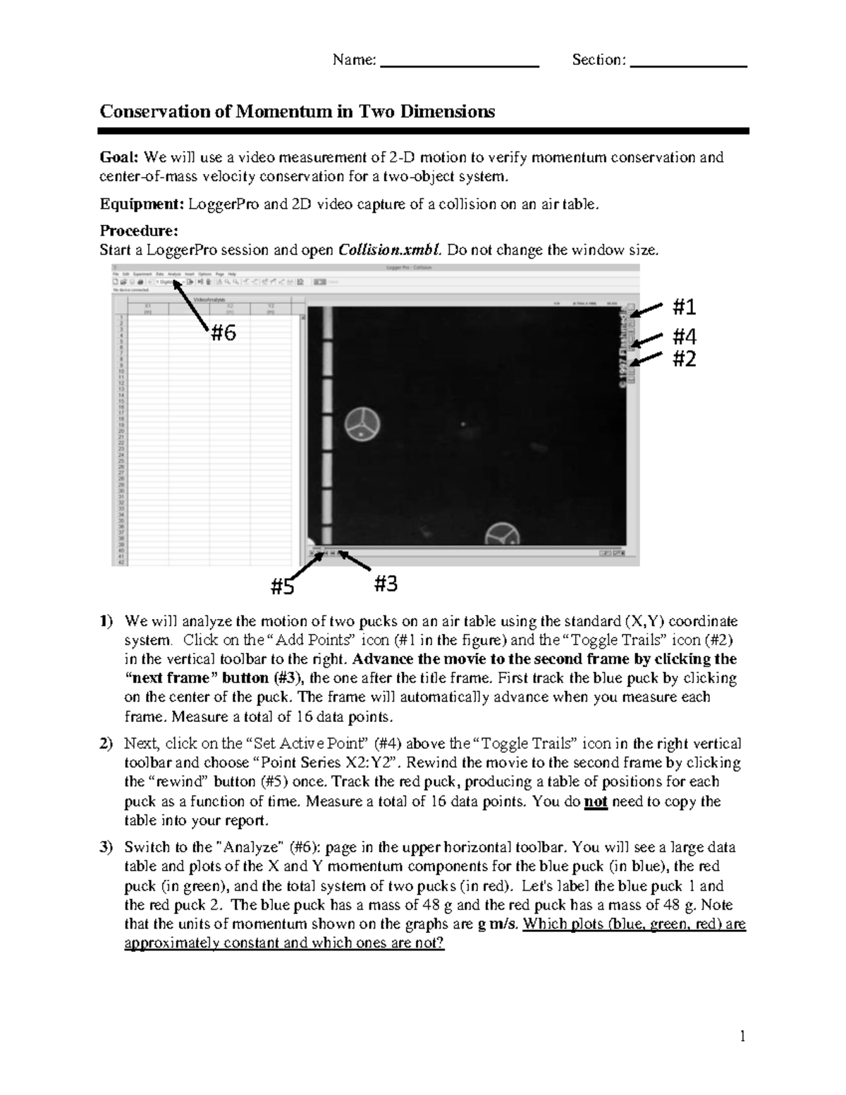 Conservation of momentum in 2D -2nd - Conservation of Momentum in Two ...