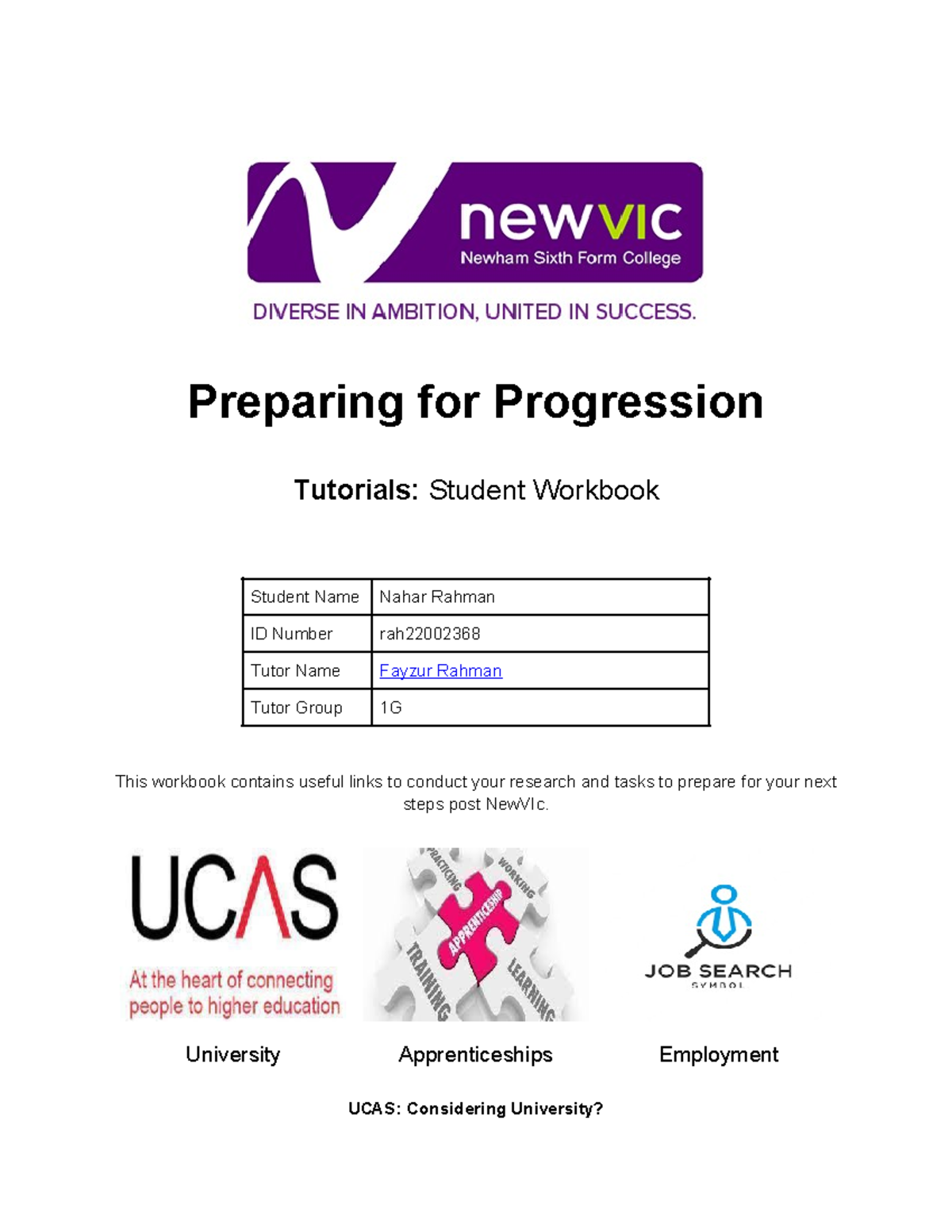 Preparing for Progression Student Workbook 2024 m - Preparing for ...