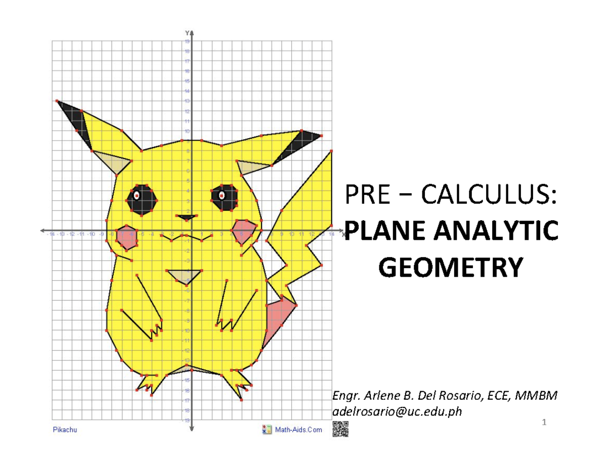 Plane Analytic Geometry Pre Calculus Plane Analytic Geometry Engr