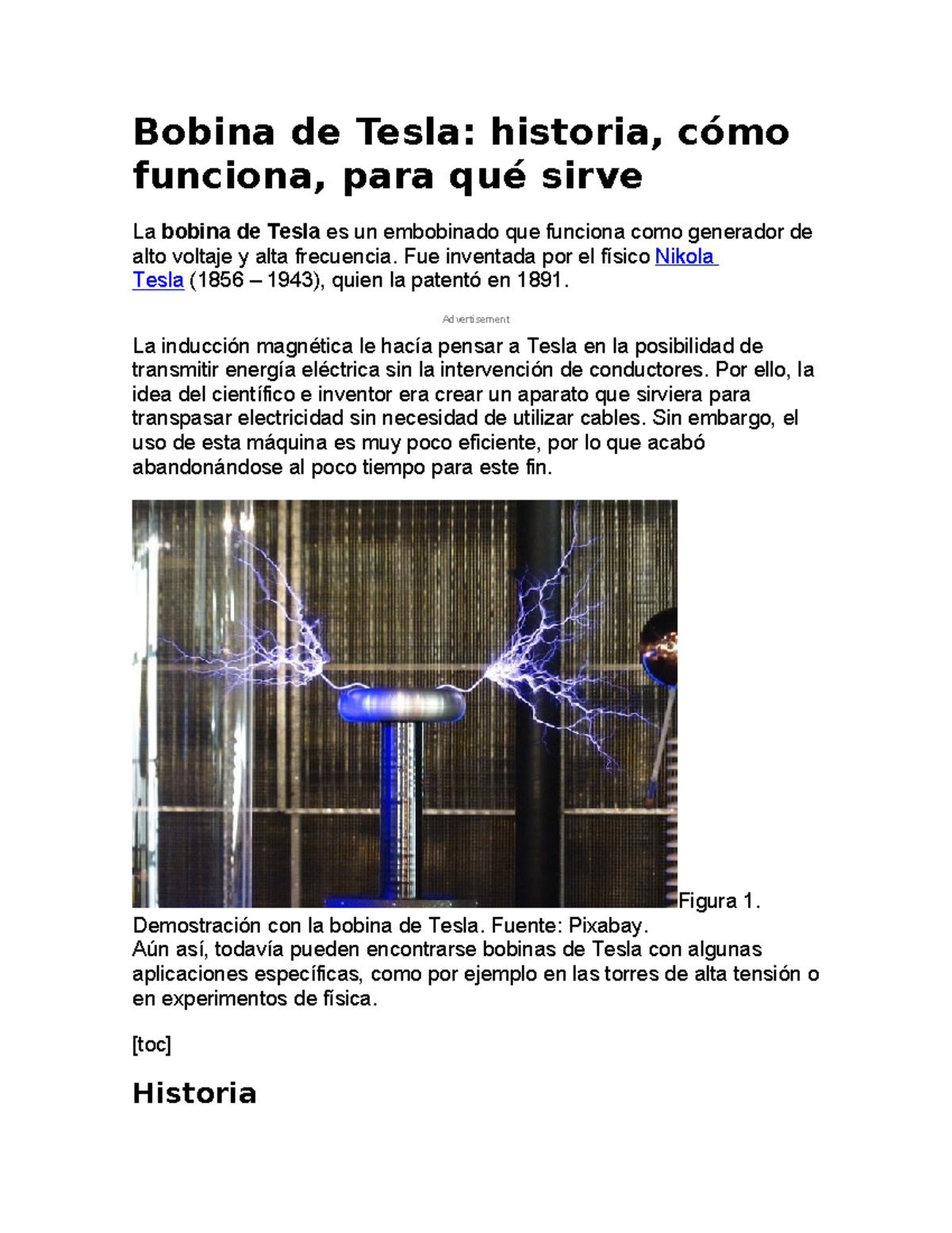 Bobina de Tesla - Fue inventada por el físico Nikola Tesla (1856 – 1943 ...