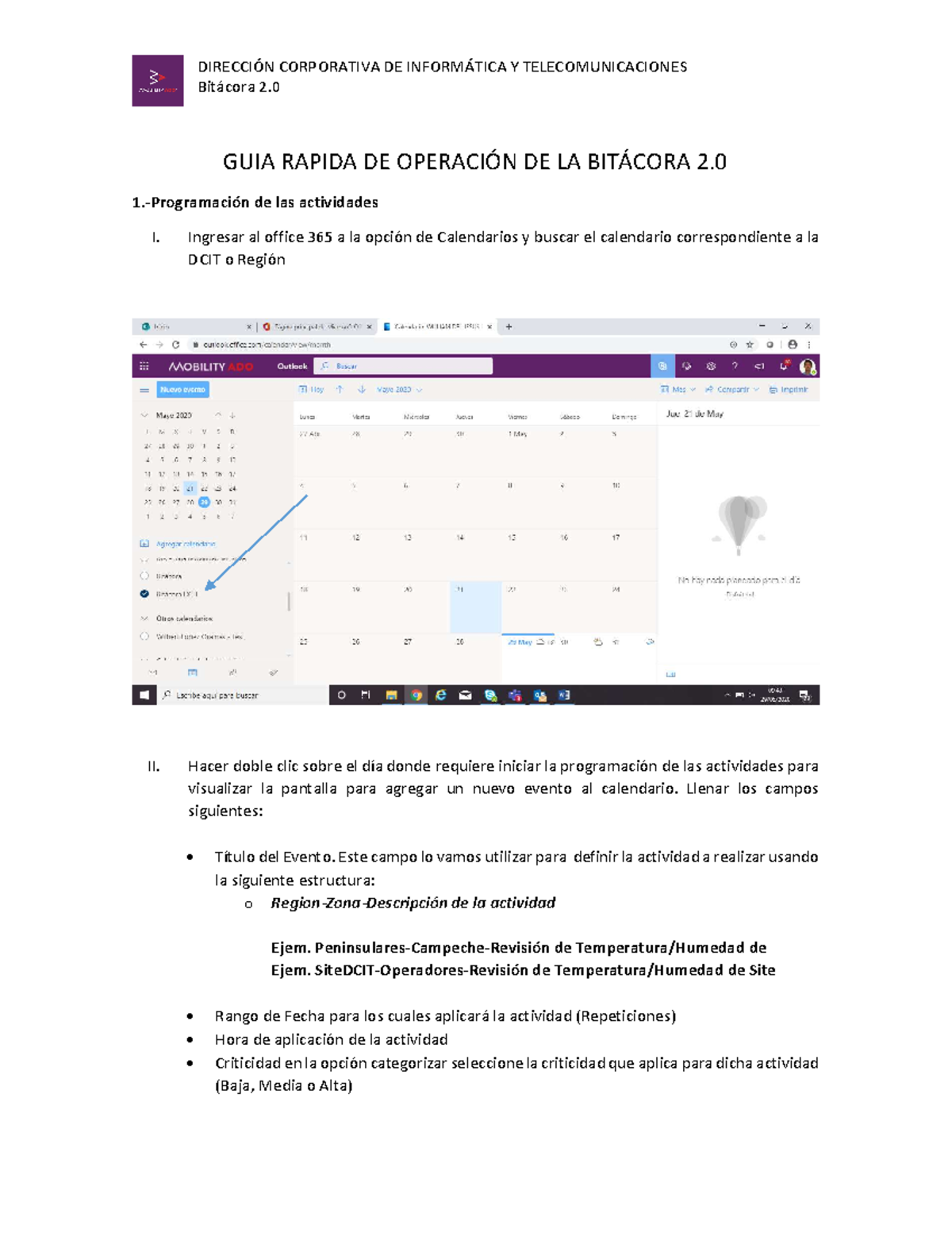 Guía Técnicos Bitacora 2 - Bitácora 2. GUIA RAPIDA DE OPERACIÓN DE LA ...