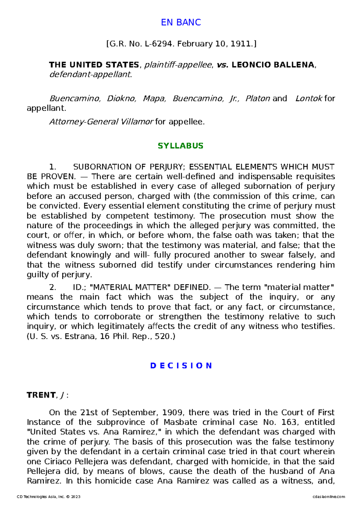 Can2. 24. U.S - Case - EN BANC [G. No. L-6294. February 10, 1911.] THE ...
