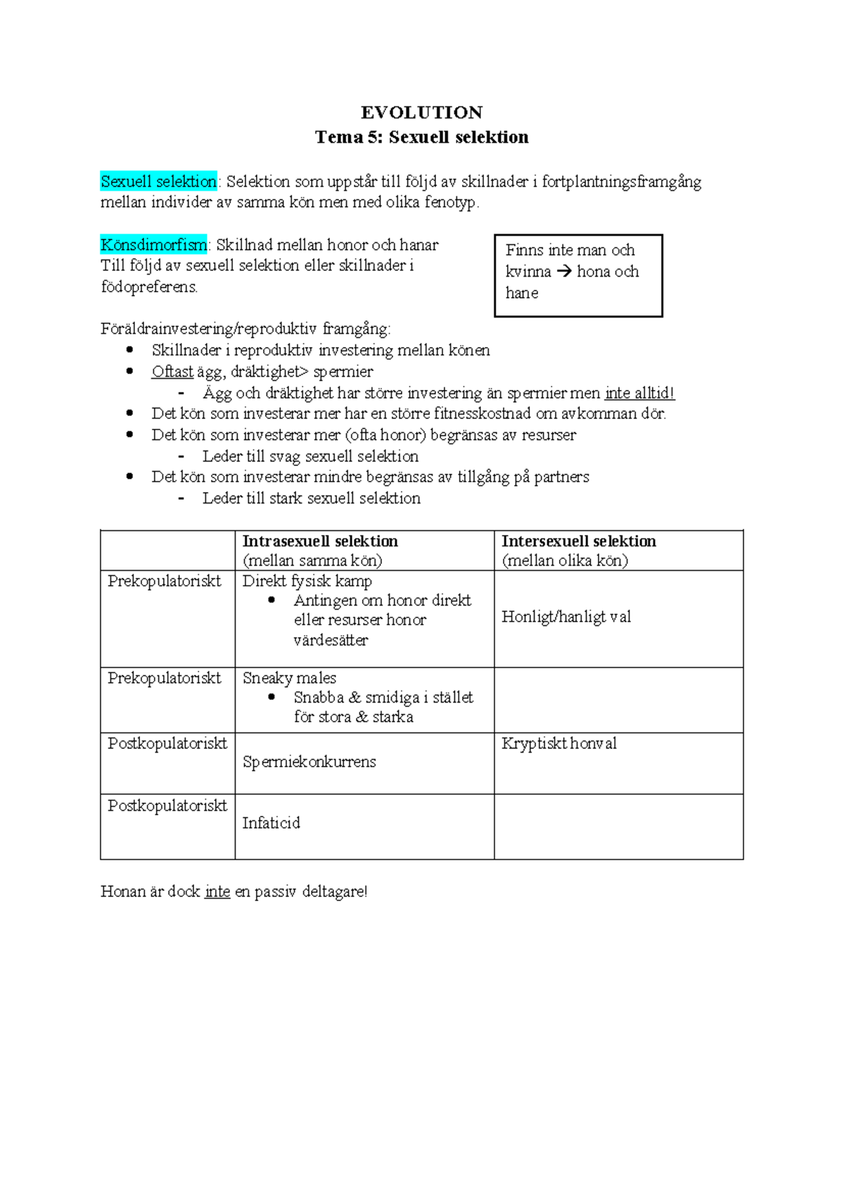 Tema 5 Sexuell selektion - EVOLUTION Tema 5: Sexuell selektion Sexuell selektion: Selektion som ...