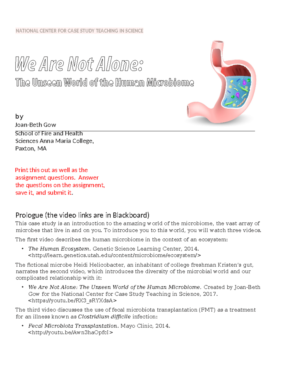 Microbiome Case Study - Tagged - by Joan-Beth Gow School of Fire and ...