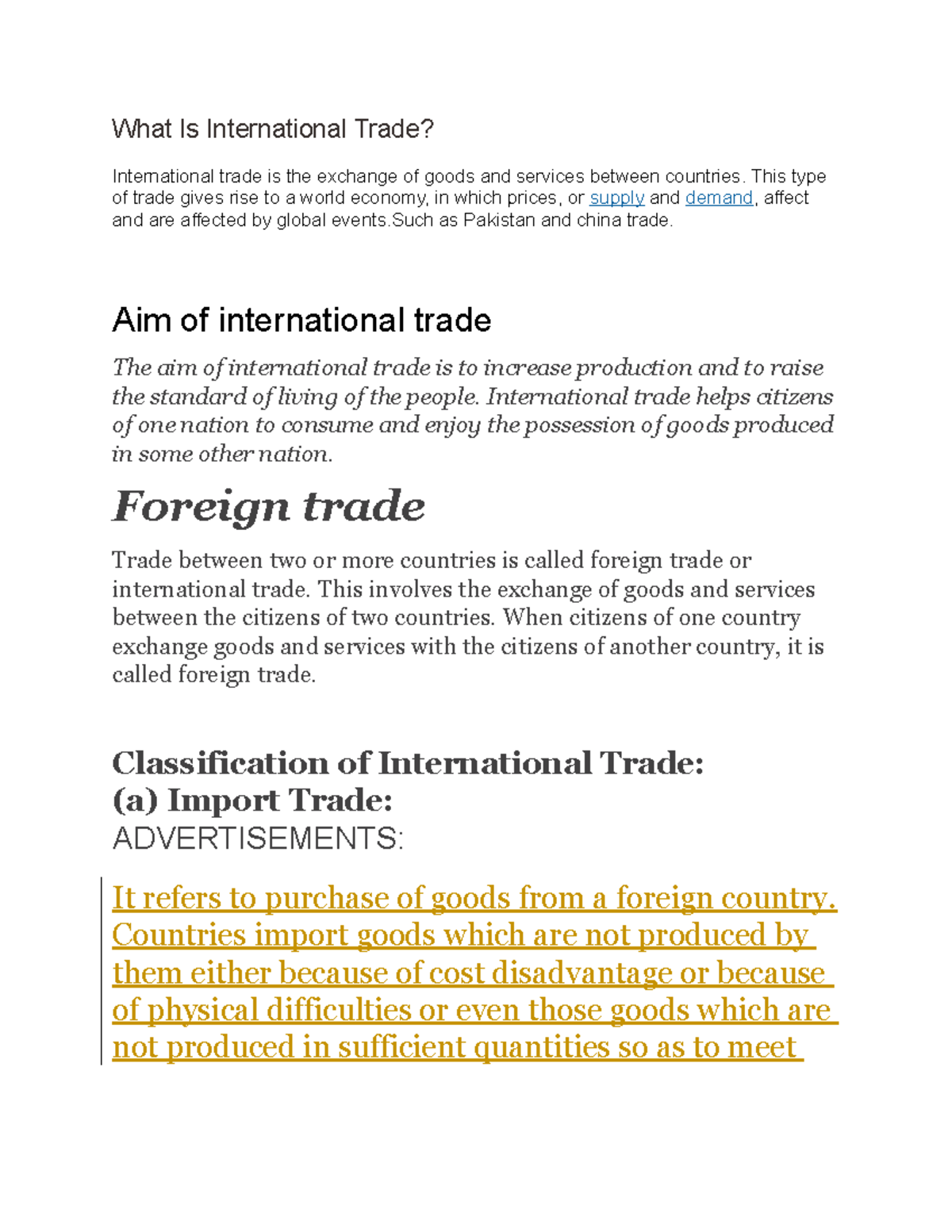 What Is International Trade What Is International Trade