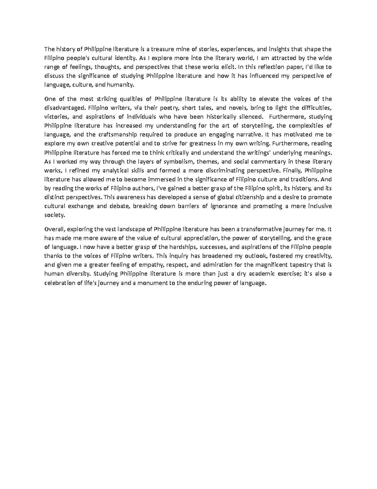 Litlit - Assignment - The history of Philippine literature is a ...