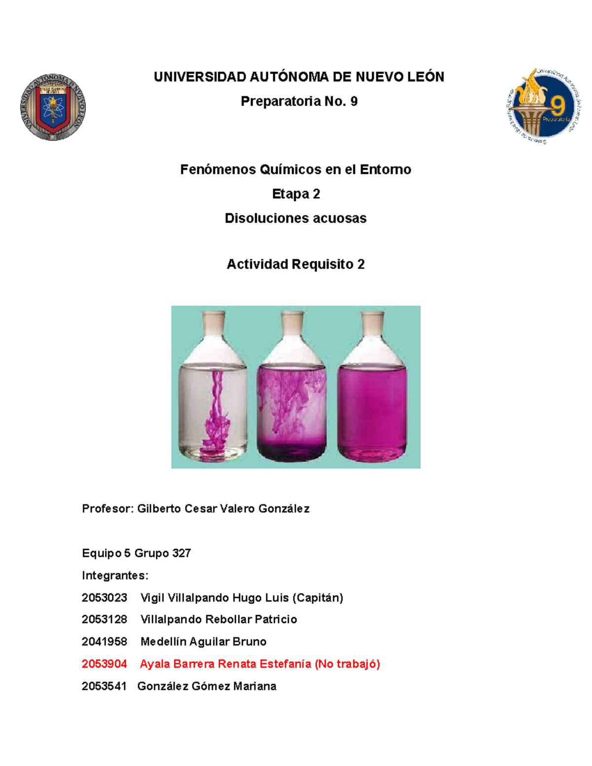 Equipo 5 AR E2 FQE - Química - UTEL - Studocu
