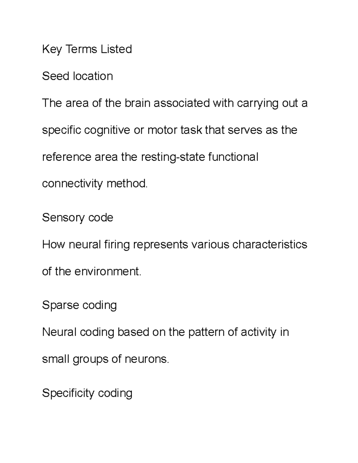 Key Terms Chapter 2 Neurons S Through R - Key Terms Listed Seed ...