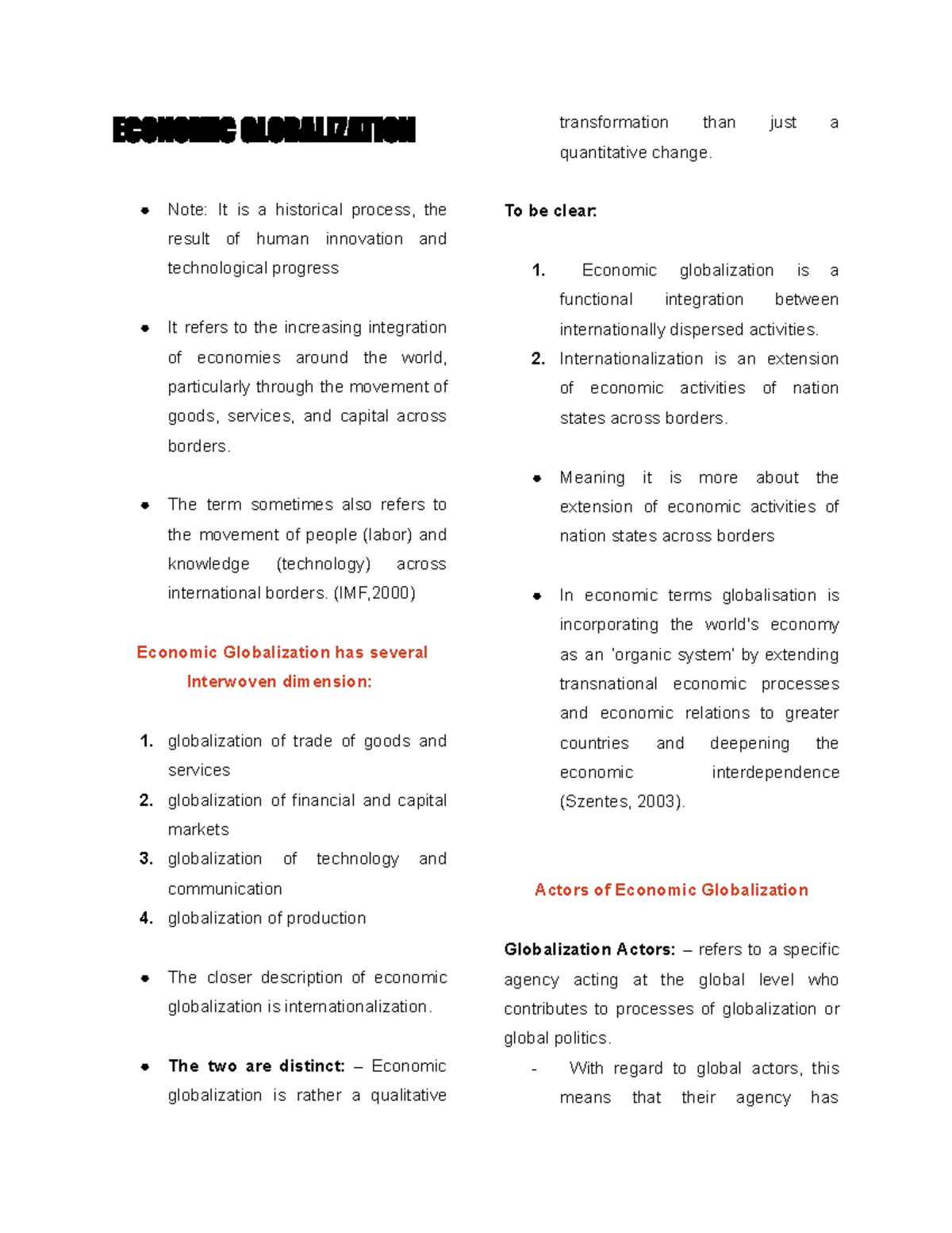 2M- Economic- Globalization - ECONOMIC GLOBALIZATION Note: It is a ...