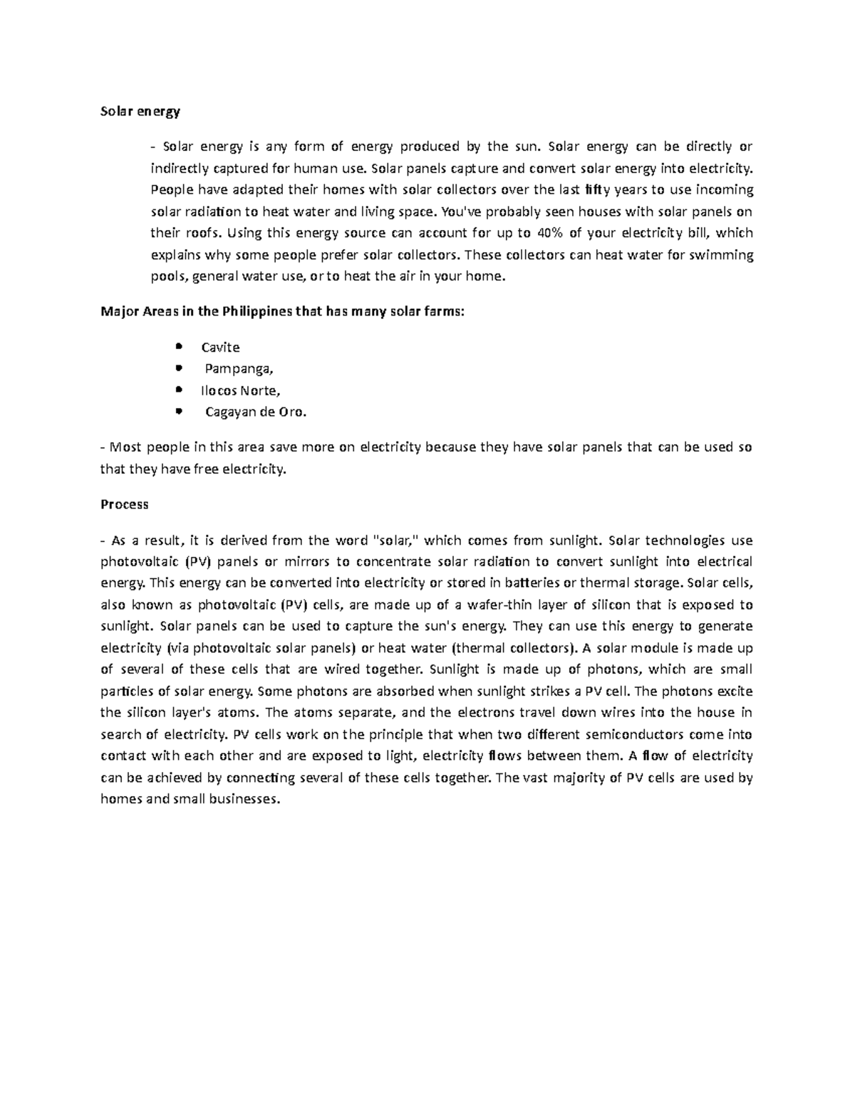 Solar energy - Solar energy Solar energy is any form of energy produced ...
