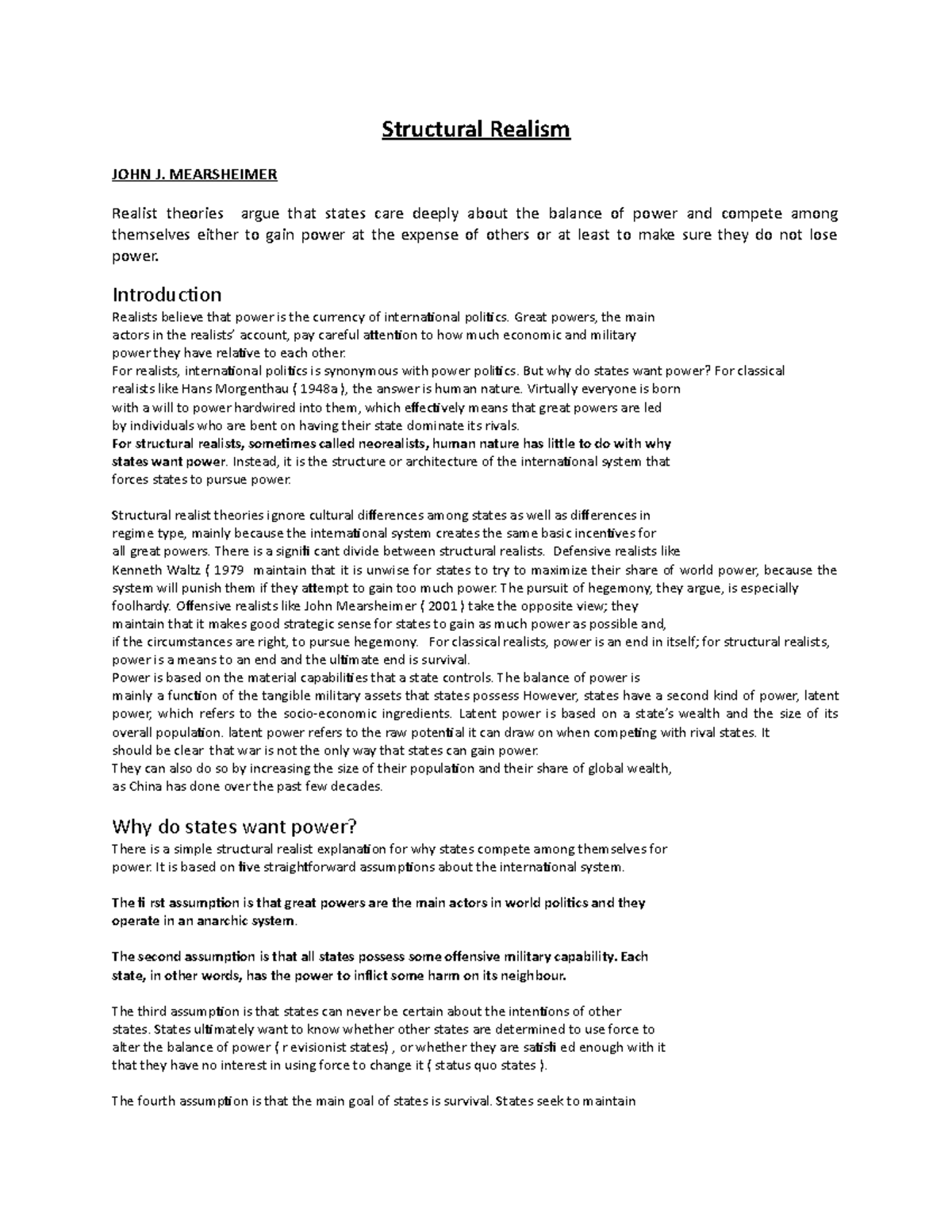 Structural Realism - sr - Structural Realism JOHN J. MEARSHEIMER ...