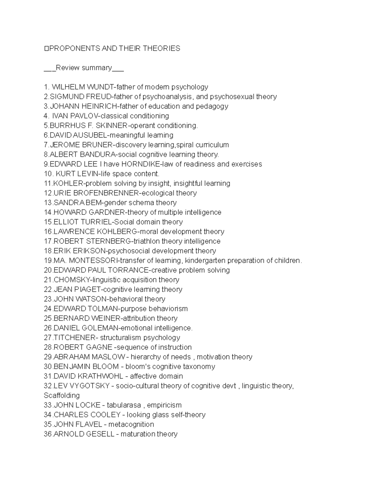 Educ 126 Proponents AND Their Theories - 📍PROPONENTS AND THEIR THEORIES ...
