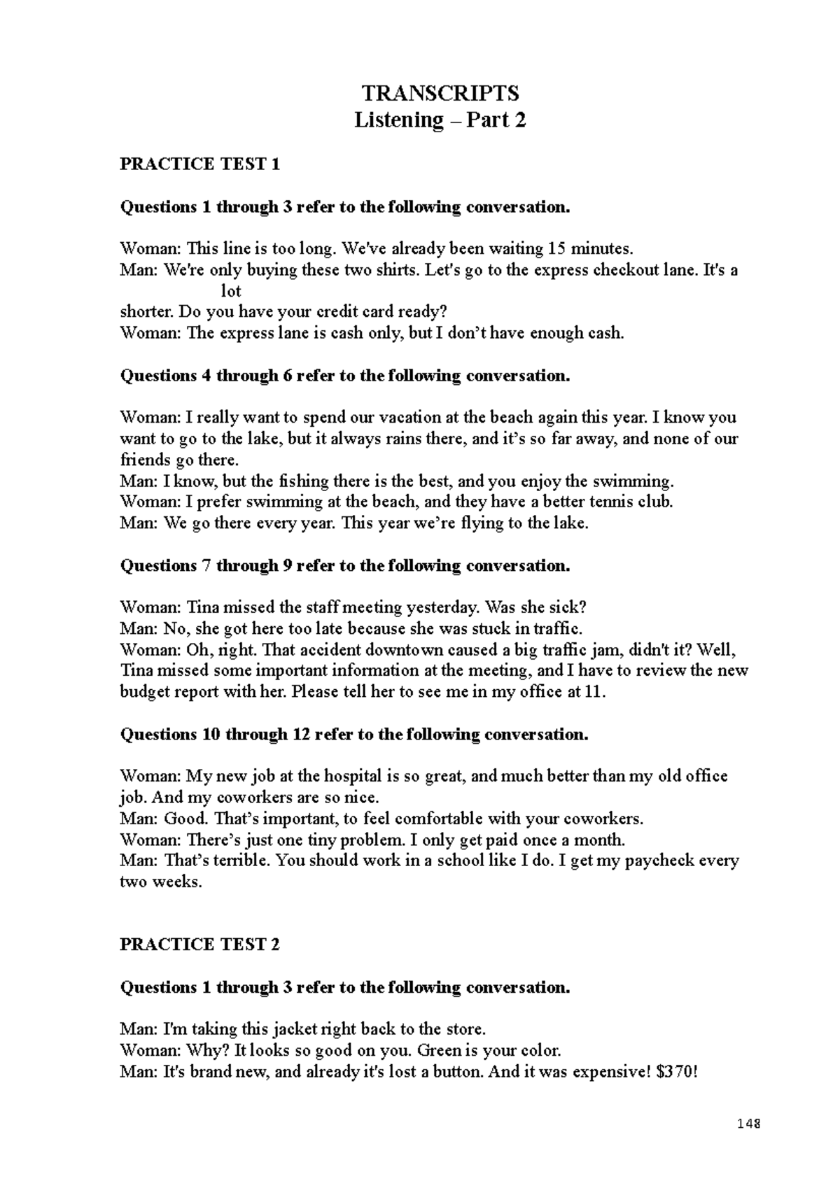 10. Audio Scripts Listening Part 2 - TRANSCRIPTS Listening – Part 2 ...