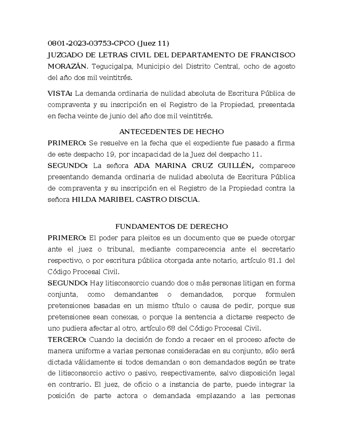 Documento 1234 - 0801-2023-03753-CPCO (Juez 11) JUZGADO DE LETRAS CIVIL ...