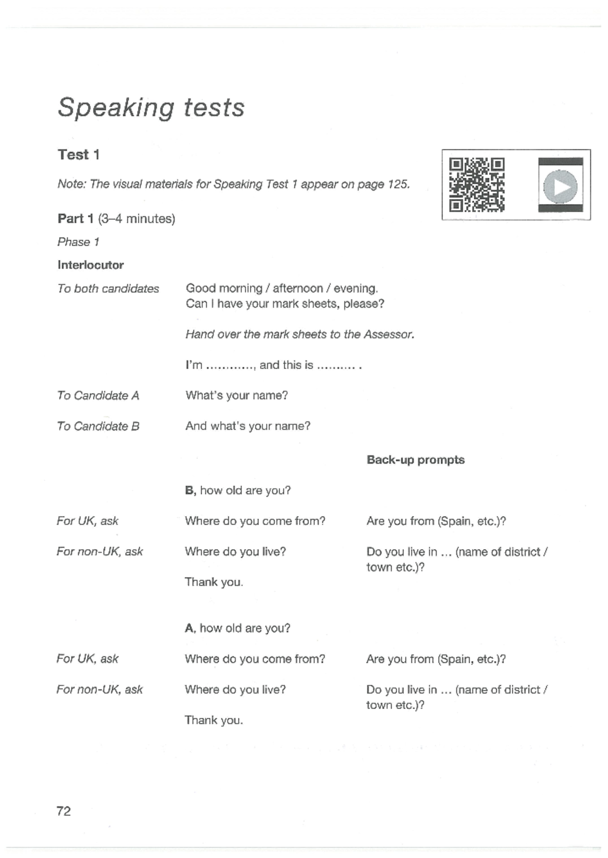 Ket A2 Key For School Authentic Practice Tests 2020 Speaking 1