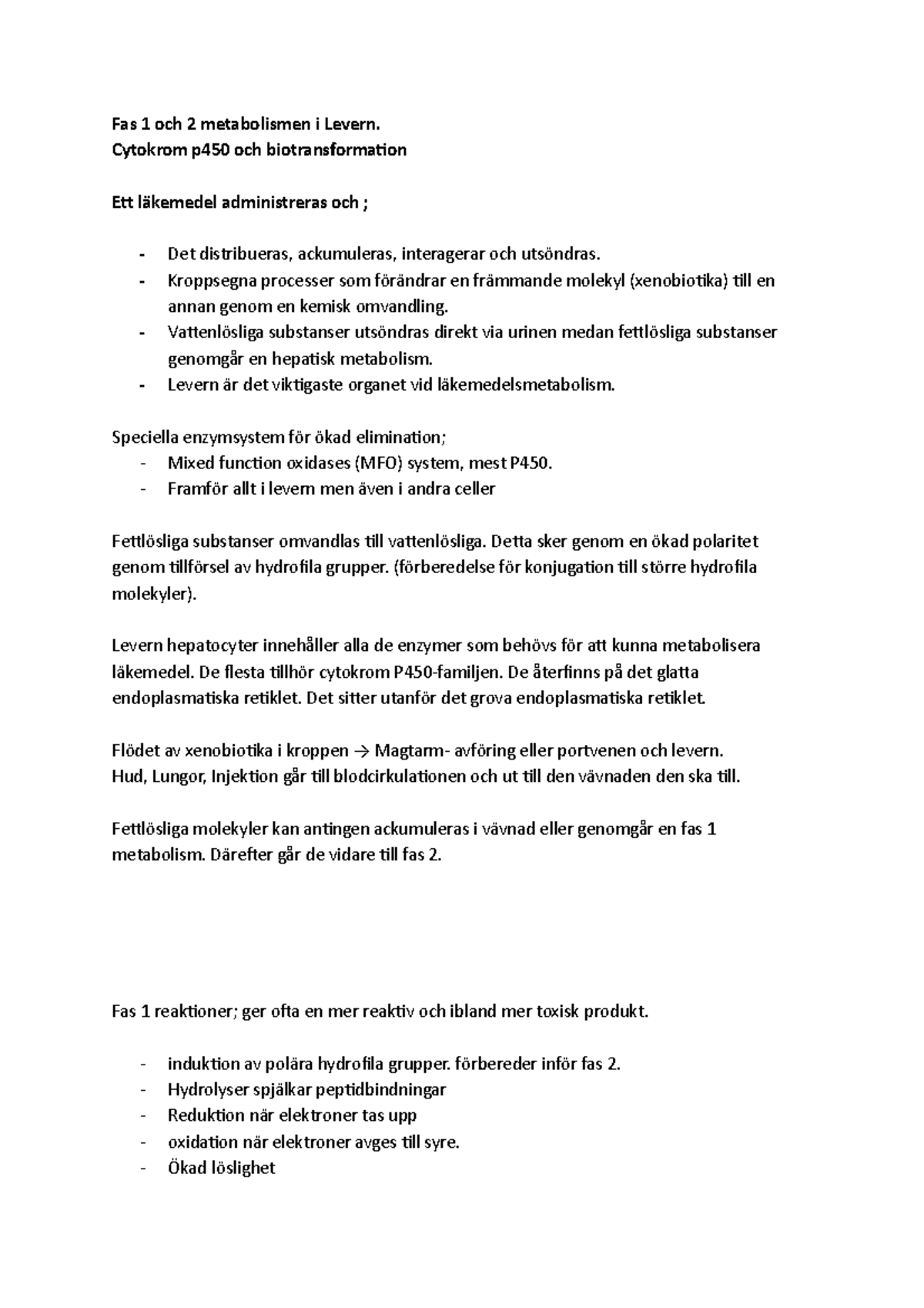 F24 Fas 1 och 2 metabolismen - Fas 1 och 2 metabolismen i Levern ...