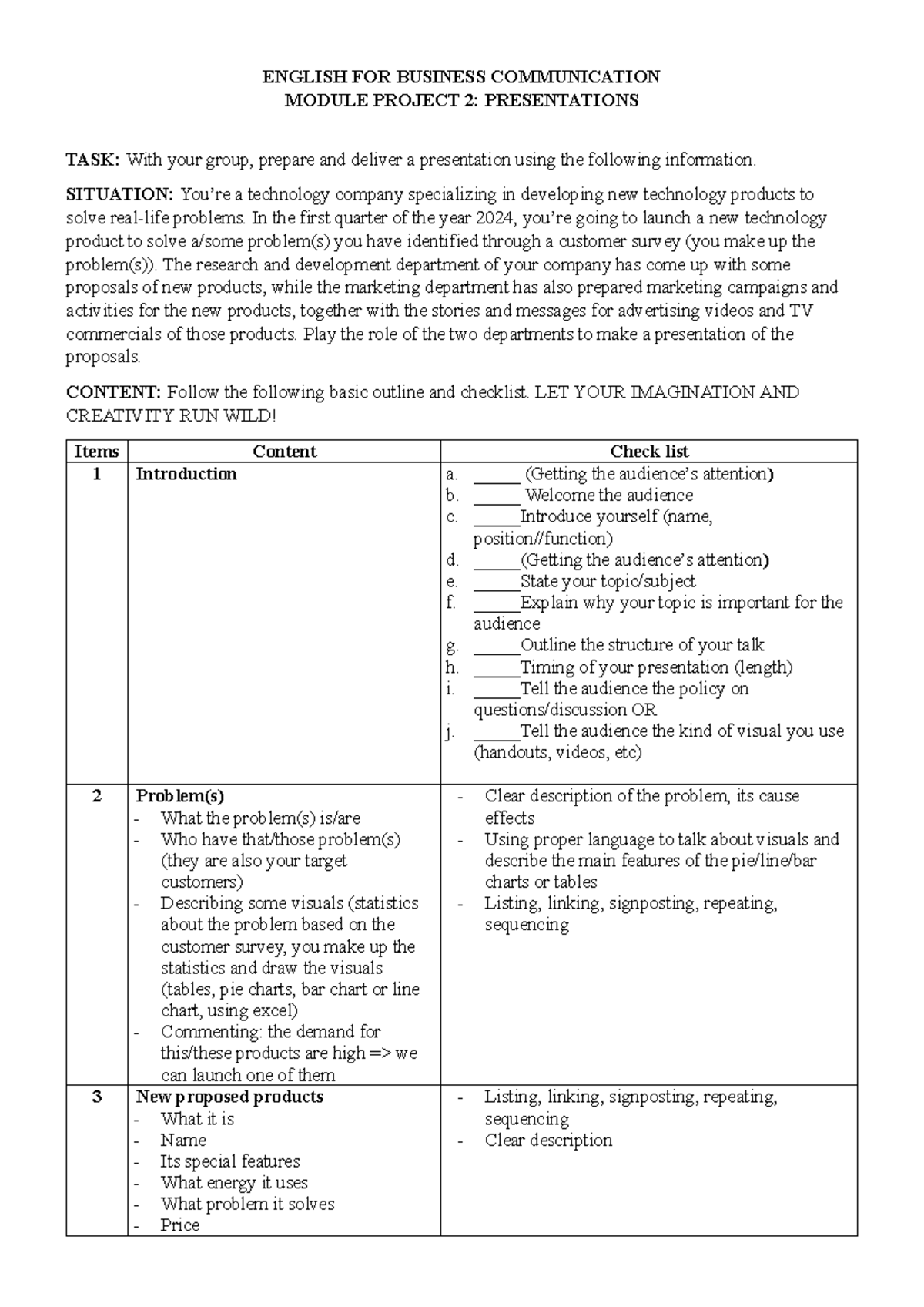 Eng4bizcommunication - Module project 2 - ENGLISH FOR BUSINESS ...