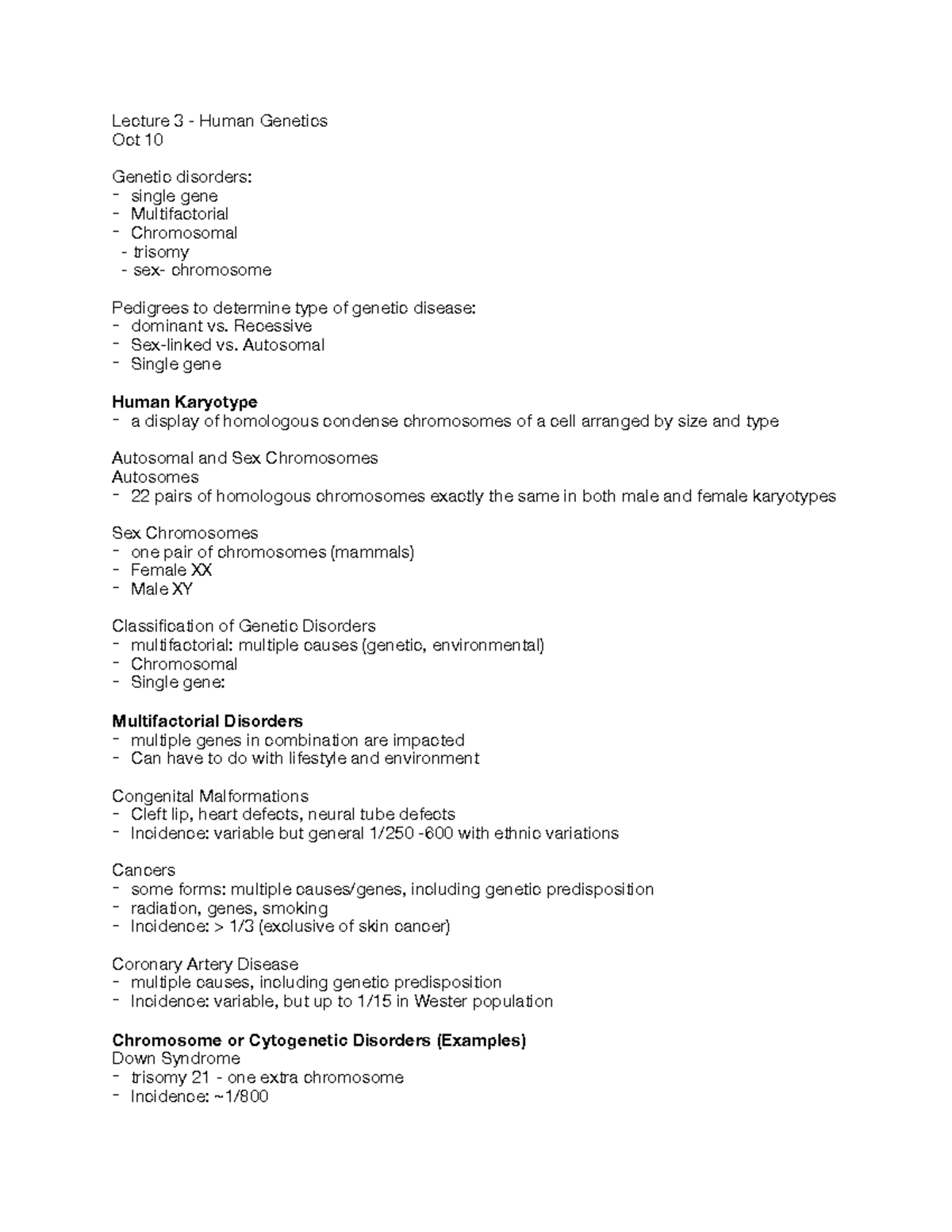 BIOL-Human Genetics - Dalhousie University Biology Lecture Notes 2019 ...