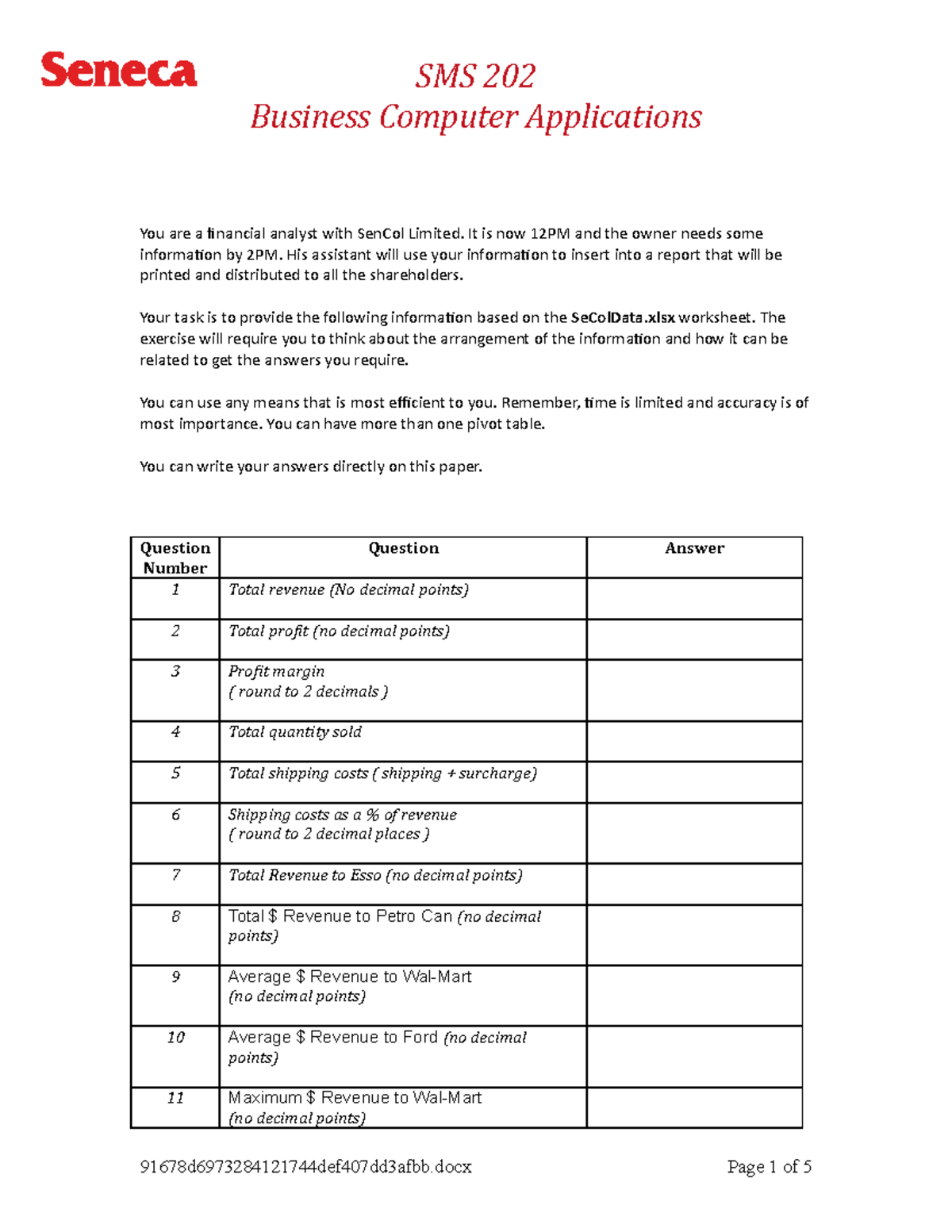 Wk 9 Pivot Table Homework Q V210204 Business Computer Applications