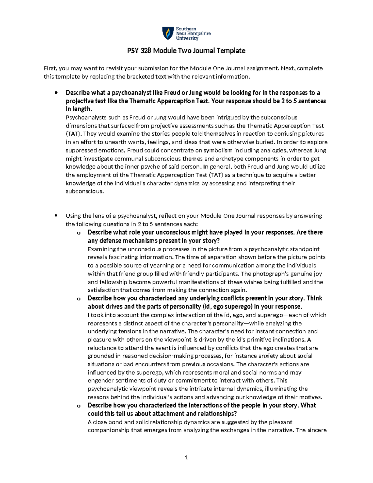 2-2 Activity Journal - N/A - PSY 328 Module Two Journal Template First ...