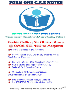 CRE FORM 2 Notes - Teaching - CRE FORM 2 NOTES 10.0 Old Testament ...