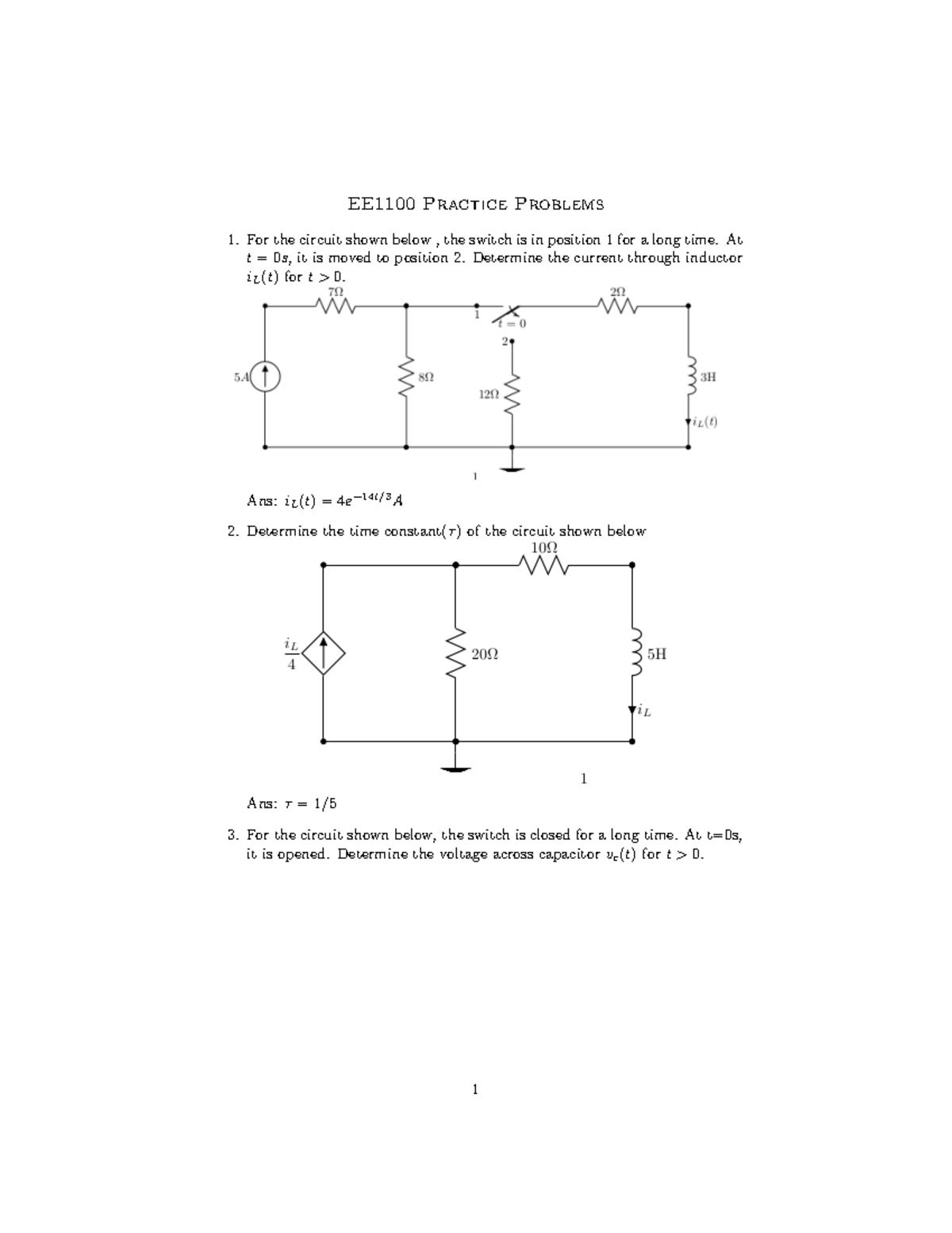 Samplefile - Questions on electric cirtuit solving. - EE1100 Practice ...