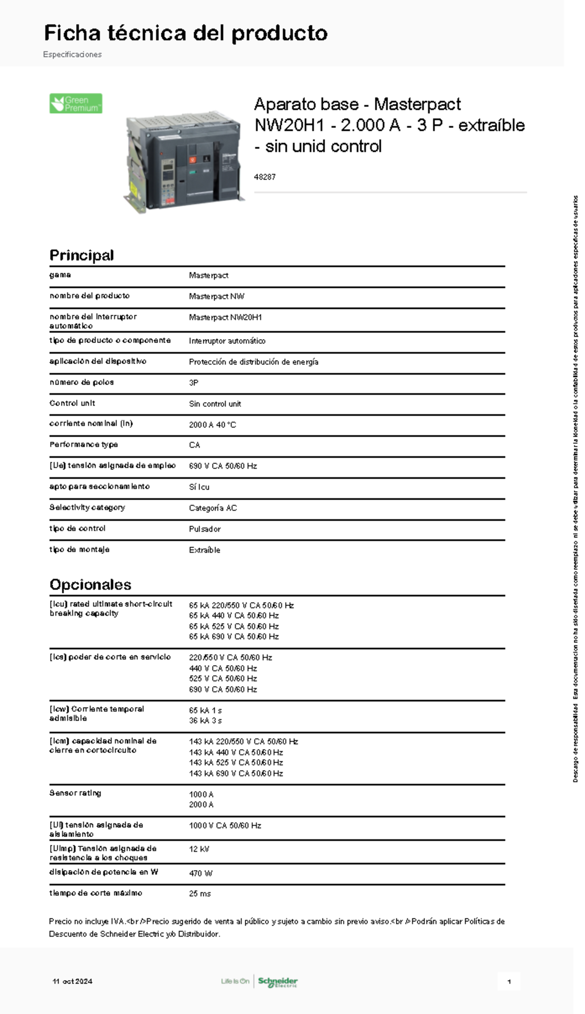 Schneider Electric Interruptores-de-potencia-Masterpact-NW 48287 ...