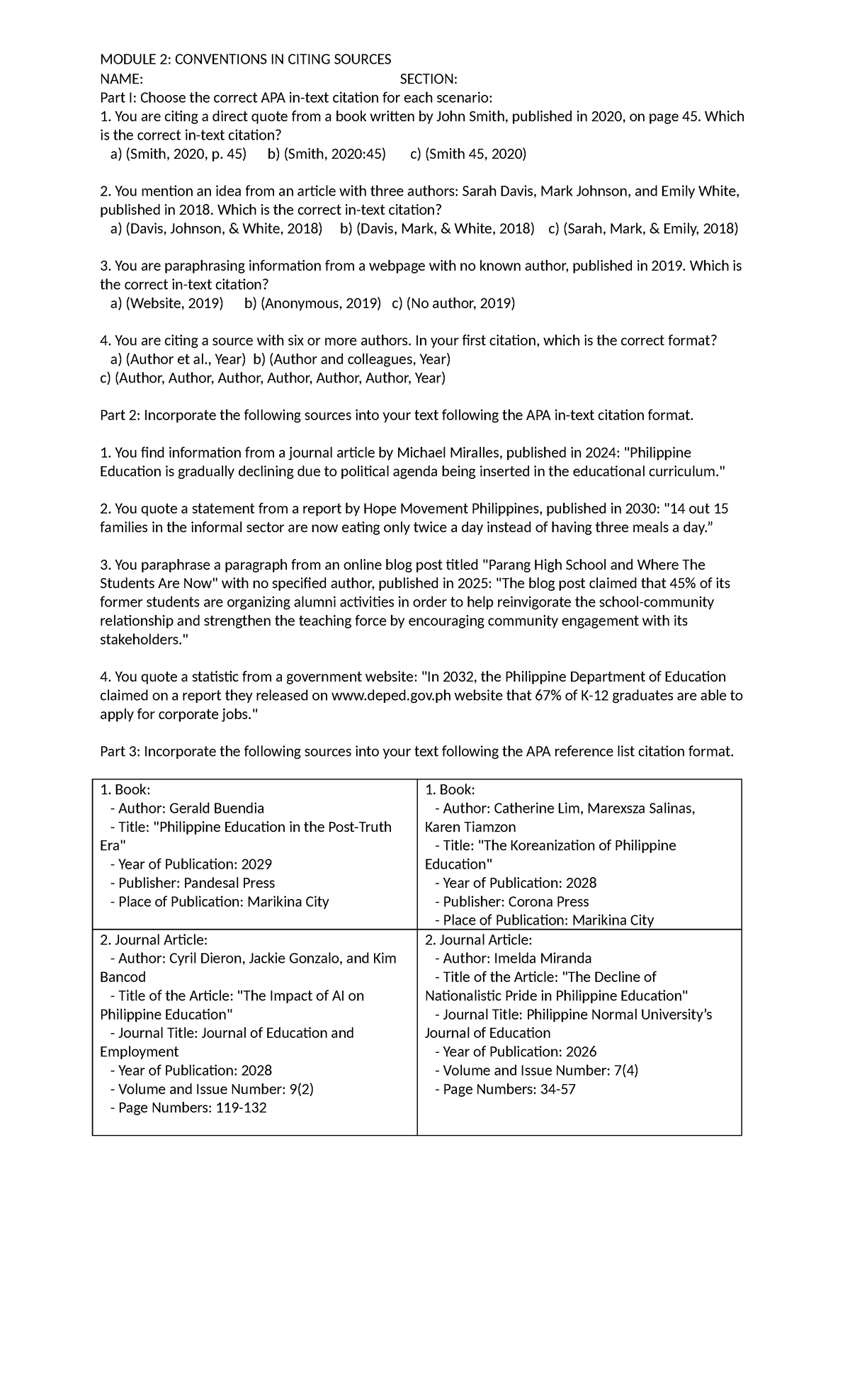 Citation: ESSENTIAL PART OF RESEARCH - MODULE 2: CONVENTIONS IN CITING ...