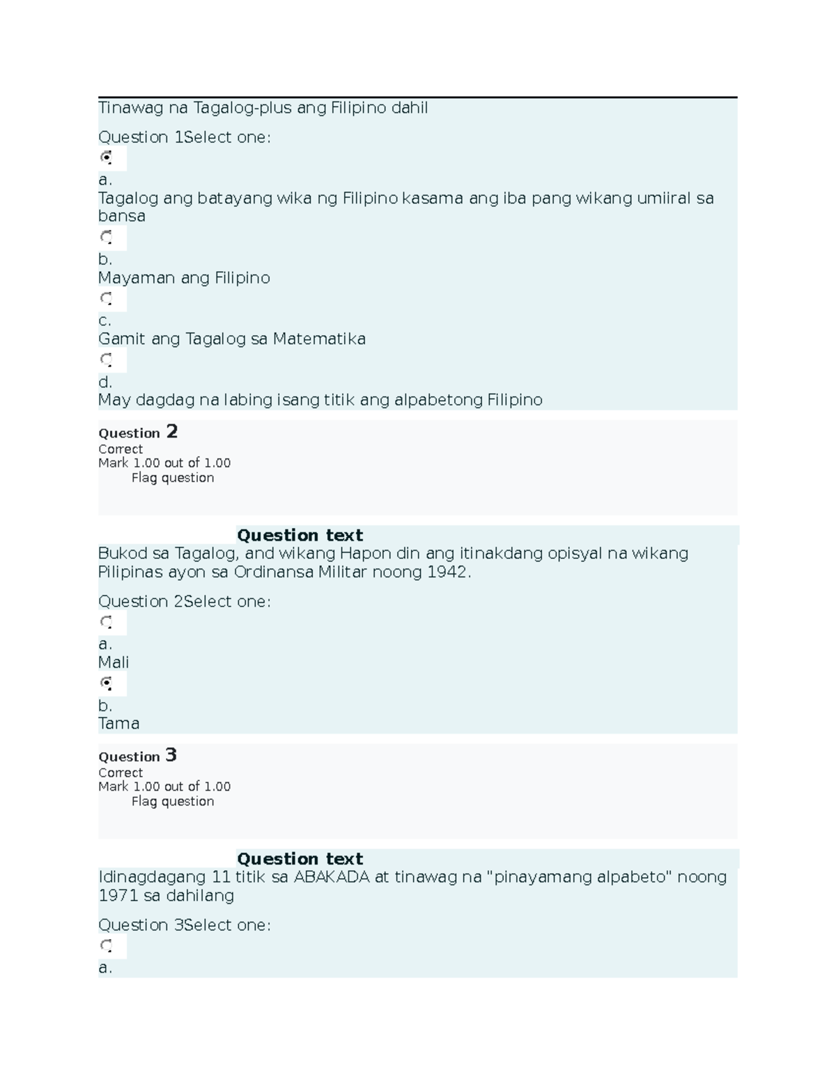 BAED-FILI2111 WEEK 1-10 - Tinawag na Tagalog-plus ang Filipino dahil ...