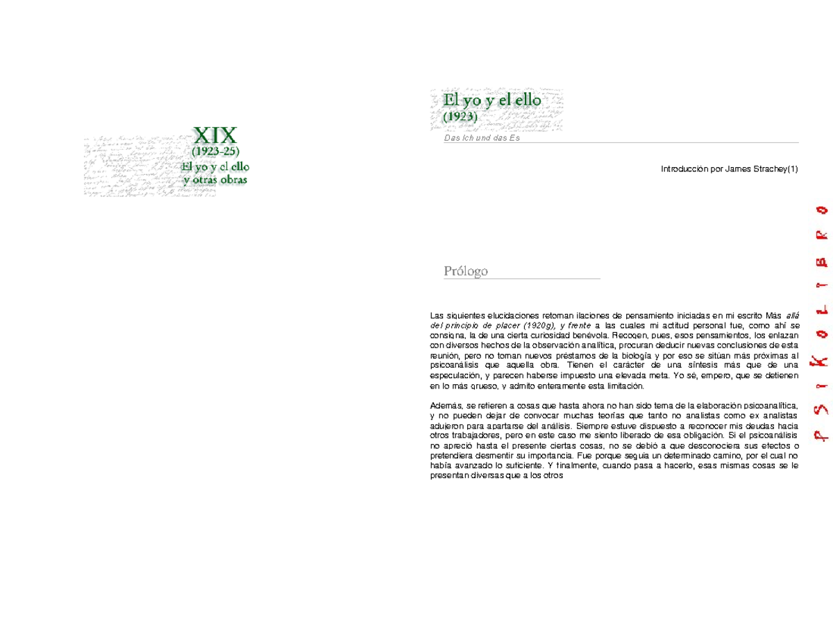Freud Sigmund - 21 Vol 19 - Das Ich und das Es Introducción por James ...