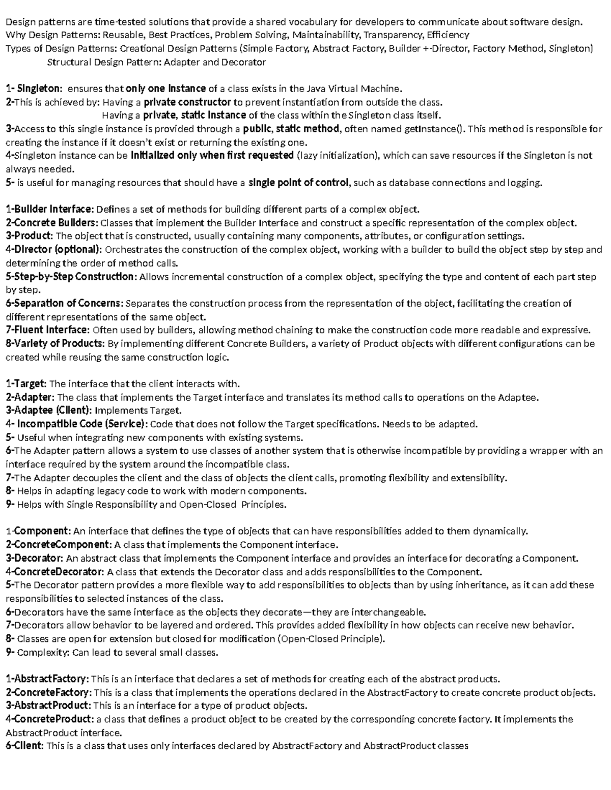 Midterm Cheatsheet Design Patterns Are Time Tested Solutions That