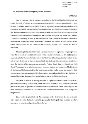 LAW416- February 2022- Answer Sample 2 - COURSE NAME: BUSSINESS LAW ...