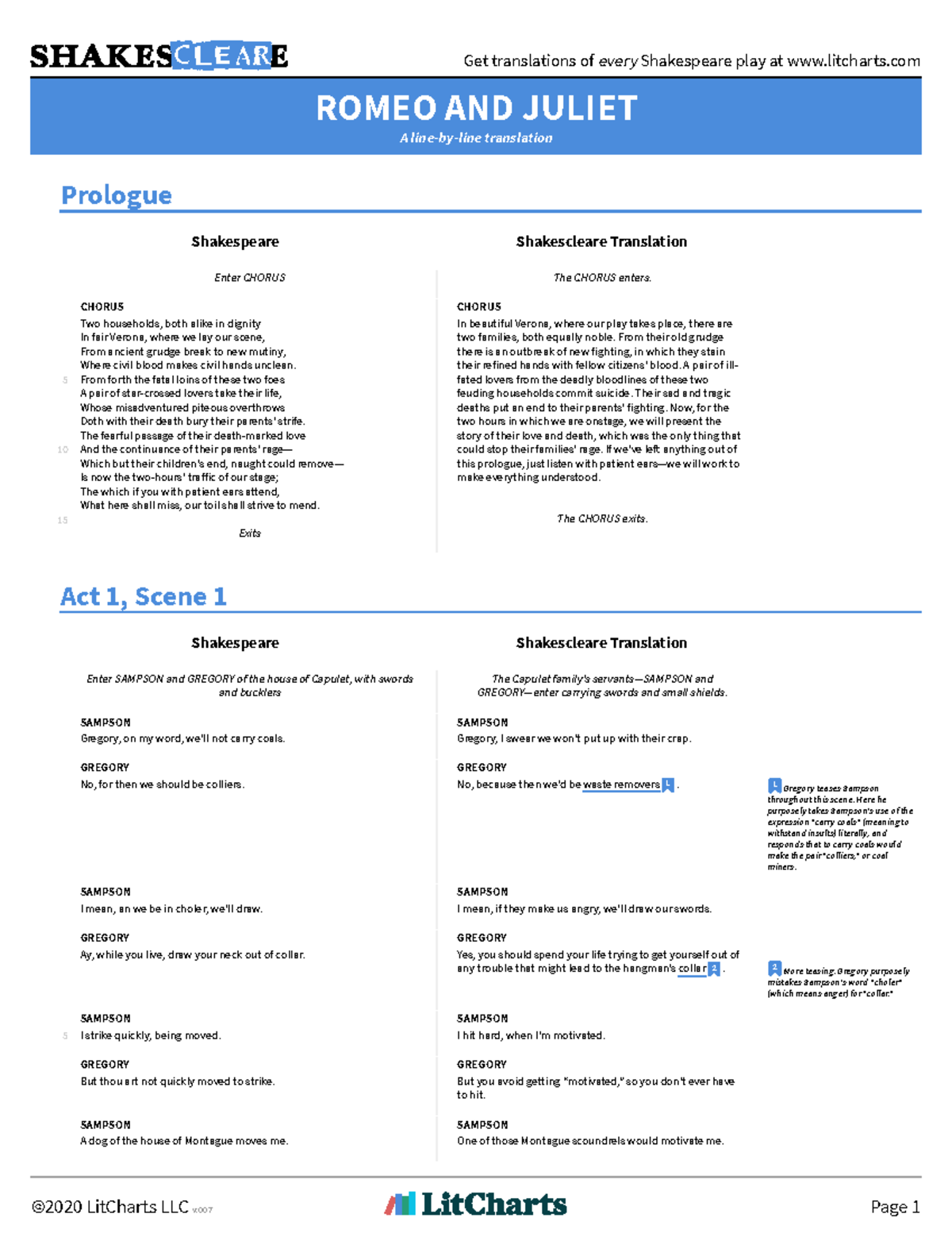 Romeo-and-juliet-Lit Charts-Shakescleare-Translation (2) - ROMEO AND ...