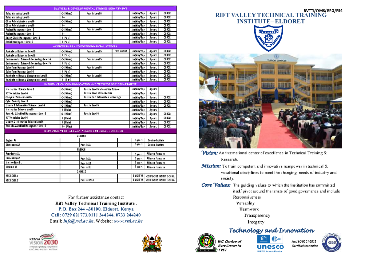 Rvtti 2024 Final Brochure - TECHNOLOGY AND I NNOVATI ON For further ...