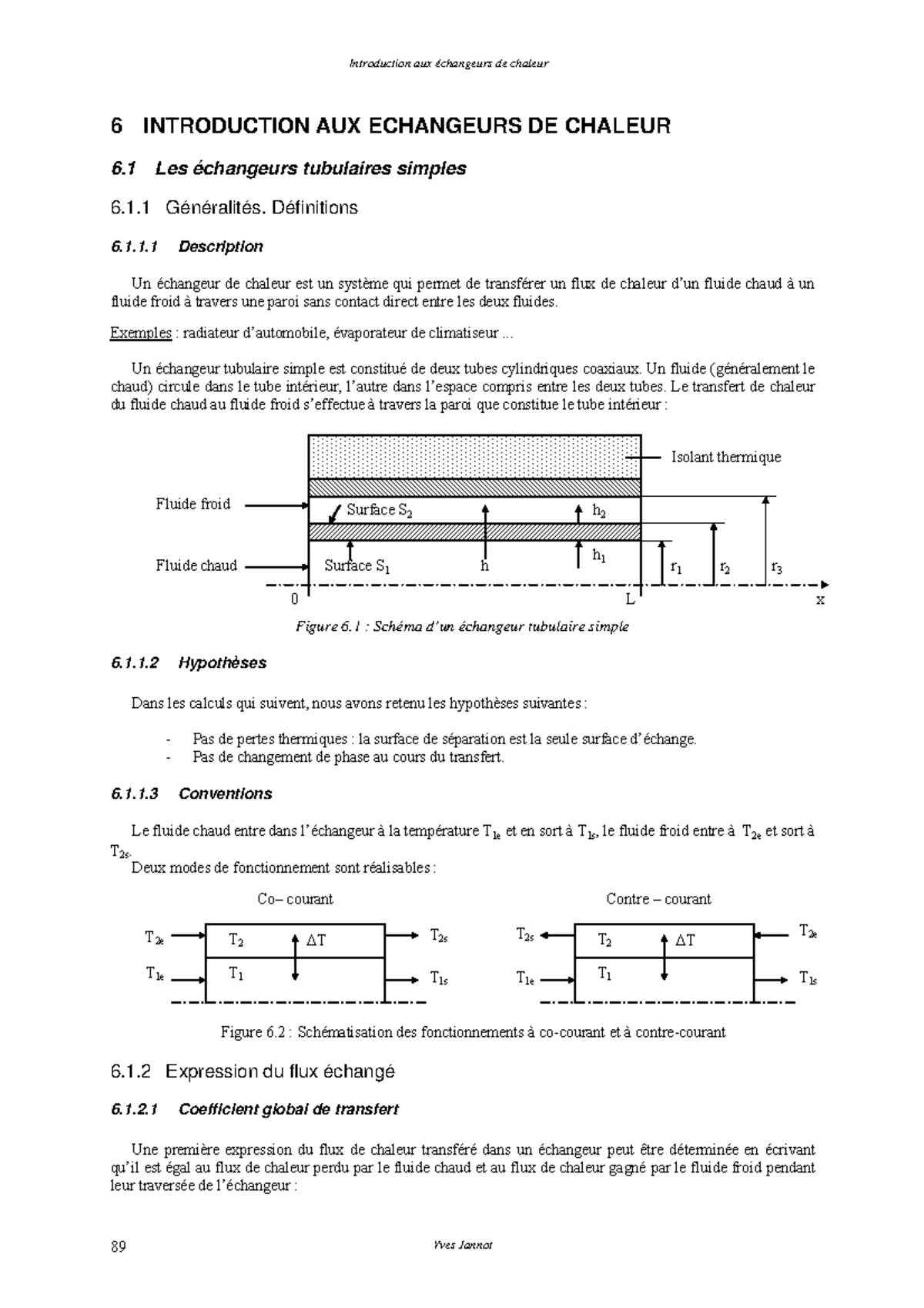 Transfert de chaleur - 6 INTRODUCTION AUX ECHANGEURS DE CHALEUR 6 Les échangeurs tubulaires ...