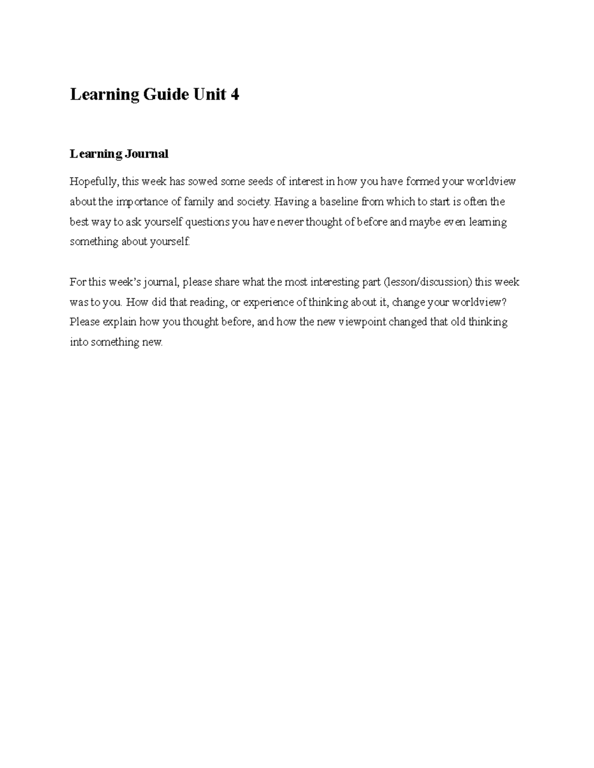 Unit 4 Learning Journal - (PHIL 1402) - Learning Guide Unit 4 Learning ...
