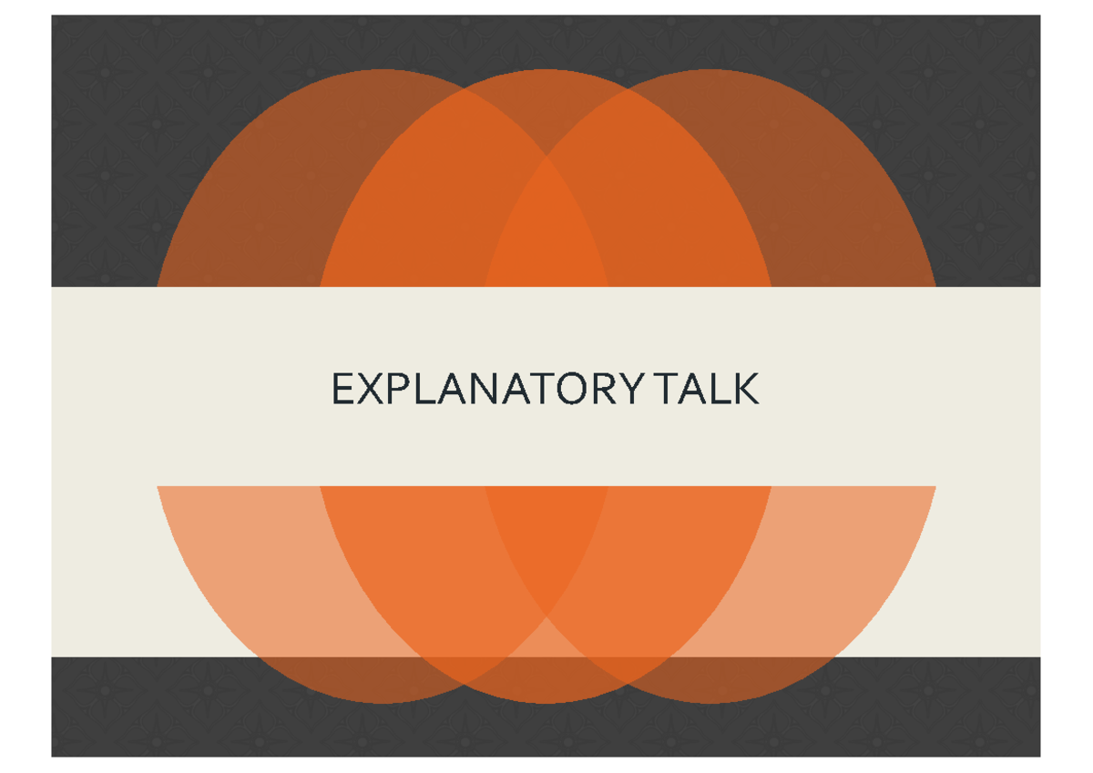 Explanatory Talk 1PP - social psychology year 2 - EXPLANATORY TALK 2 ...