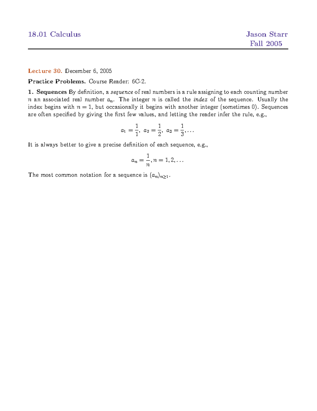 Calculus Sequences and Convergence - Studocu