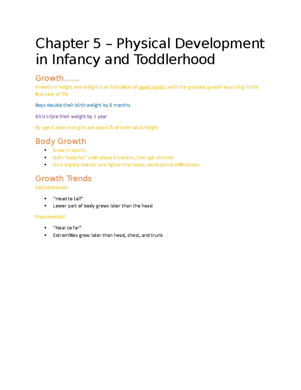 03-21-23 Chapter 5 - Physical Development in Toddlers/Infants - Chapter ...