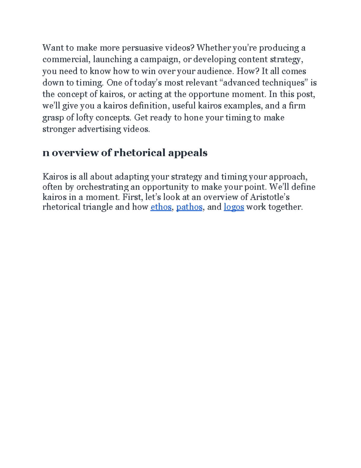 Kairos - Explaining the basics of rhetorical choices. - Want to make ...