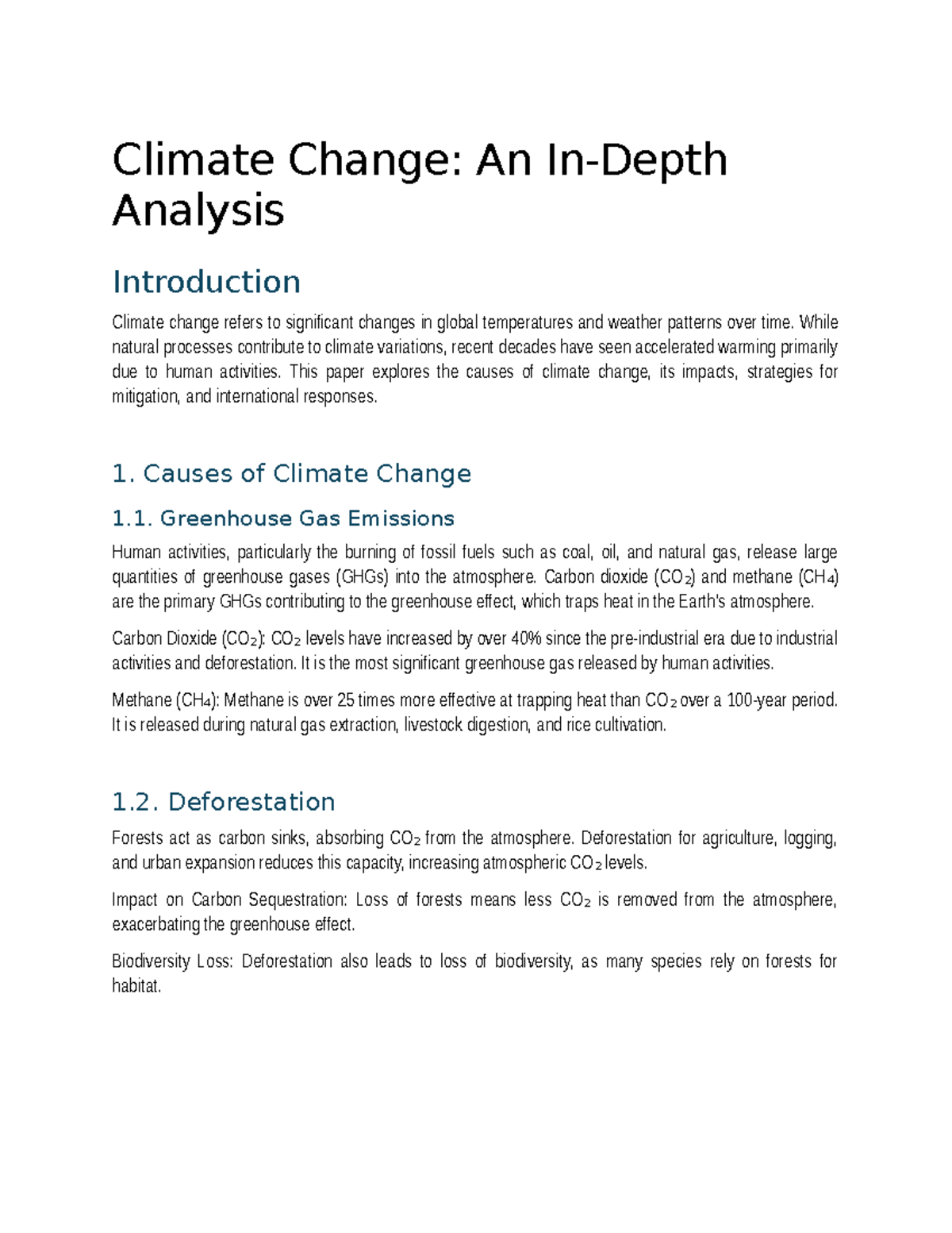 Climate change - Climate Change: An In-Depth Analysis Introduction ...