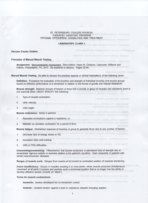 MMT PPT - notes - find mmt sheet... Principles of Manual Muscle Testing ...