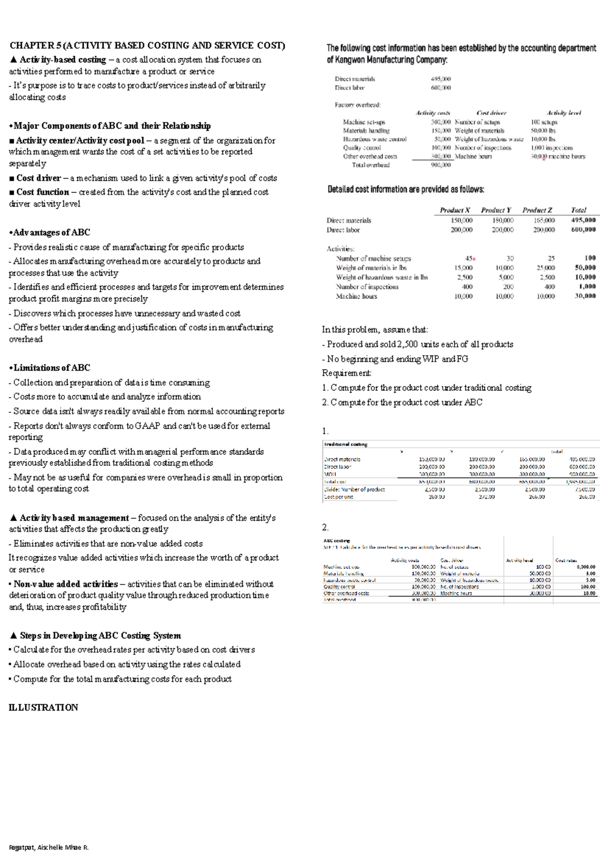 Strat Cost Chapter 5 - FDFD - sdfsdx CHAPTER 5 (ACTIVITY BASED COSTING AND SERVICE COST) - Studocu