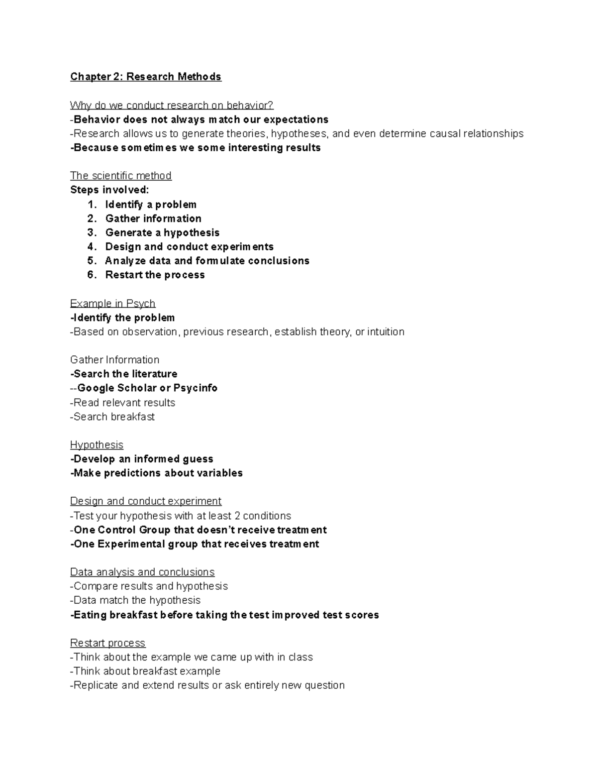 Psych #4 - Seth Hall - Chapter 2: Research Methods Why do we conduct ...