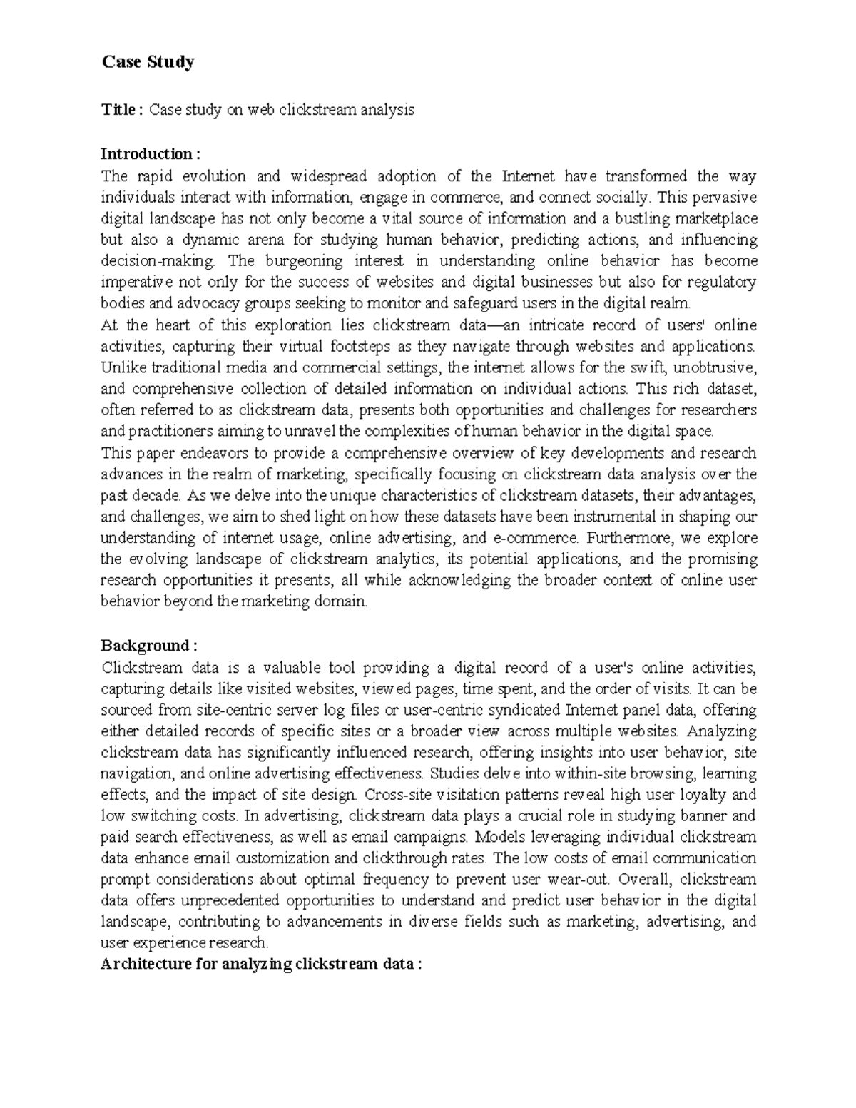 Casestudy 3 - .............. - Case Study Title : Case study on web ...