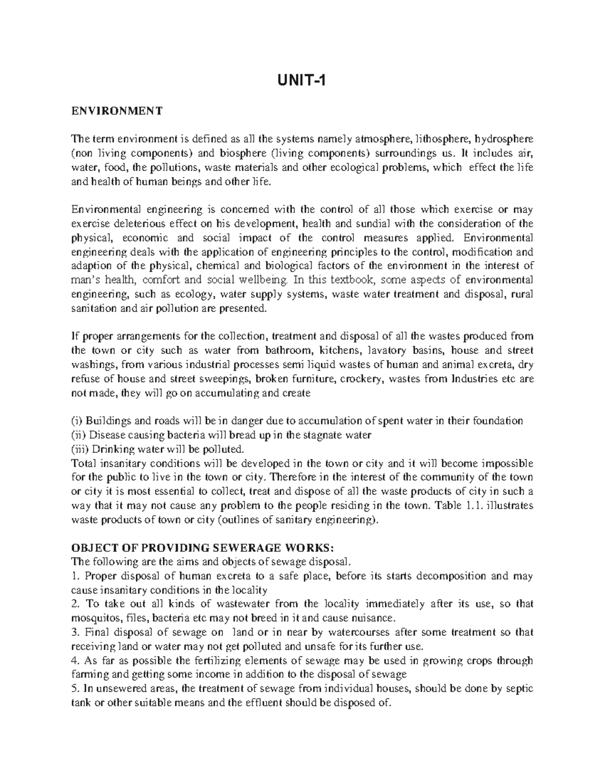EE2 Notes - KTU - UNIT- ENVIRONMENT The term environment is defined as ...